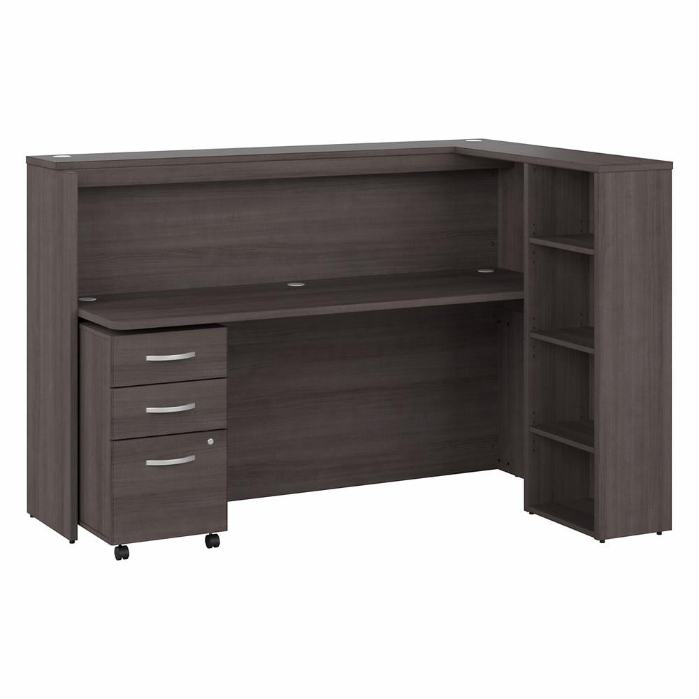 Studio C 72W Cubicle Desk with Shelves & Drawers in Storm Gray ...