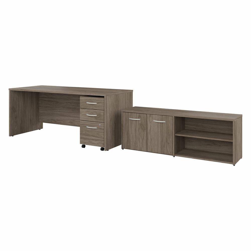Studio C 72W Desk with Storage and Drawers in Modern Hickory ...