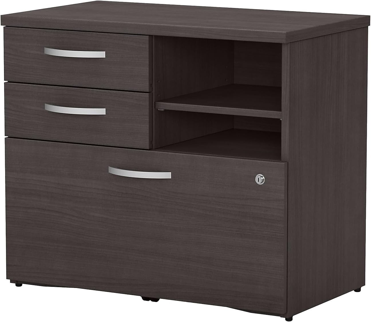 Studio C Office Storage Cabinet with Drawers and Shelves, Storm Gray ...
