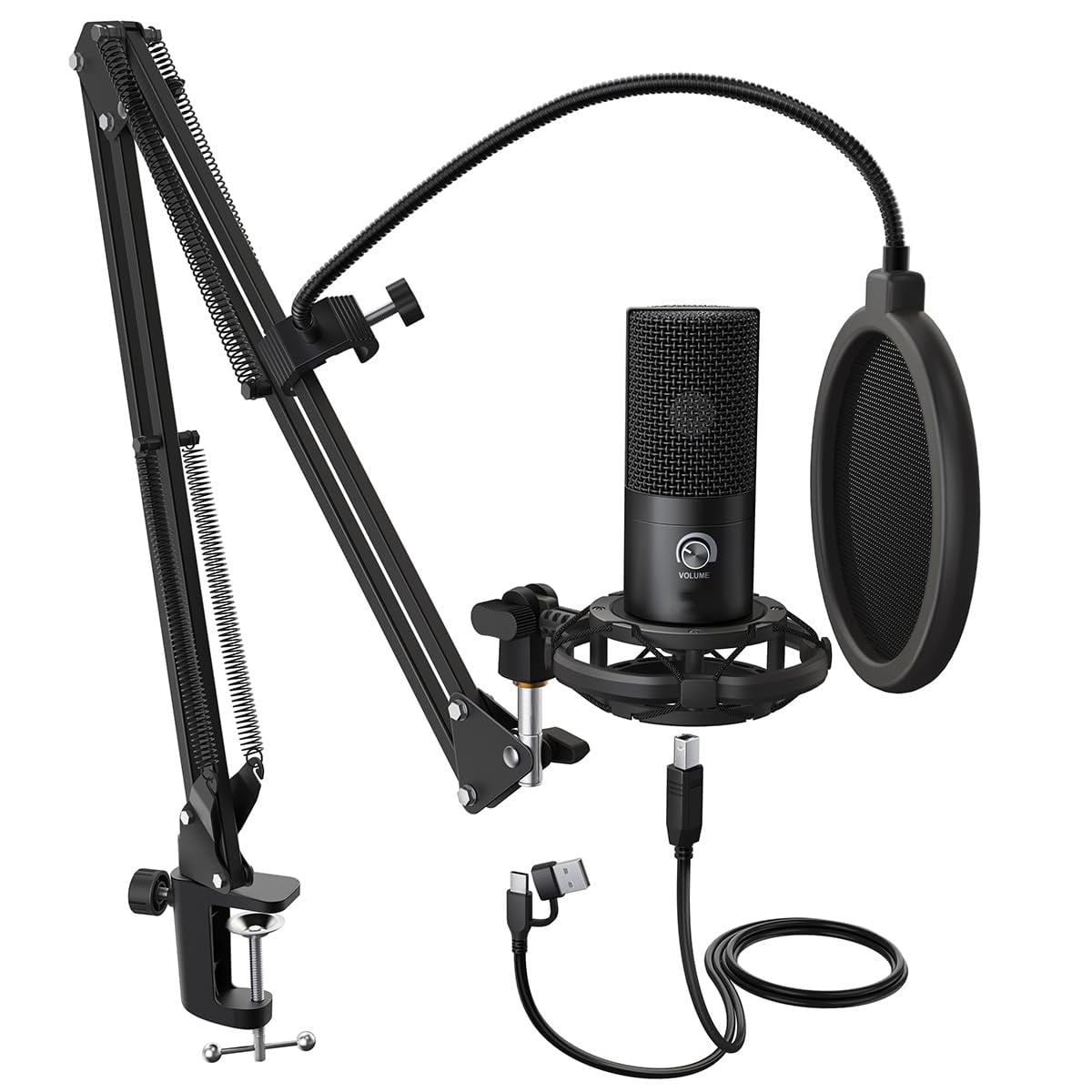 Studio Condenser USB Microphone Computer PC Microphone Kit with ...