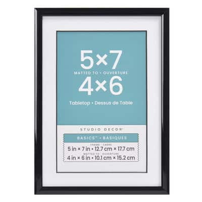 Studio Decor Basics Black Tabletop Frame with Mat – Classic Photo Frame ...