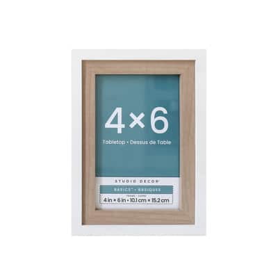 Studio Décor Basics White & Natural Two-Tone Frame – Modern Tabletop ...