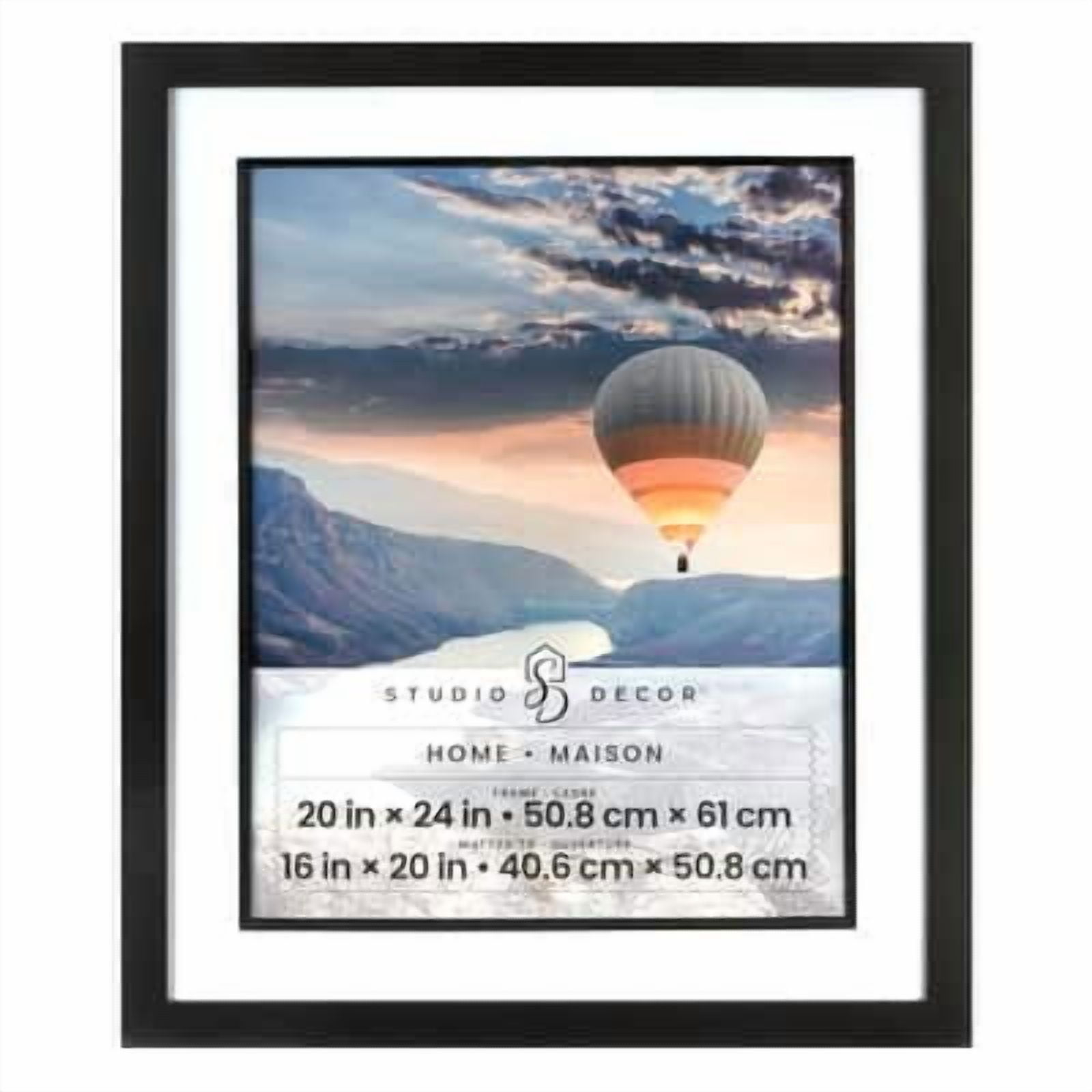 Studio Decor Home Black Studio Frame with Mat – Modern Wall Photo Frame ...