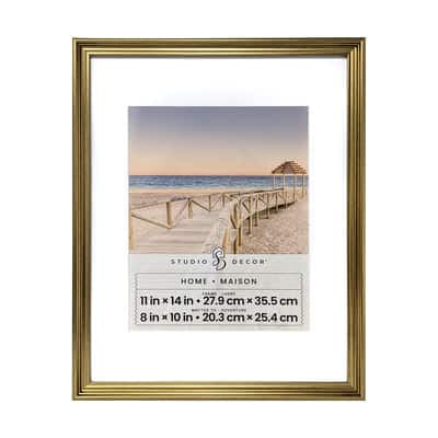 Studio Décor Home Gold Beatrice Frame with Mat – Elegant Wall Photo ...