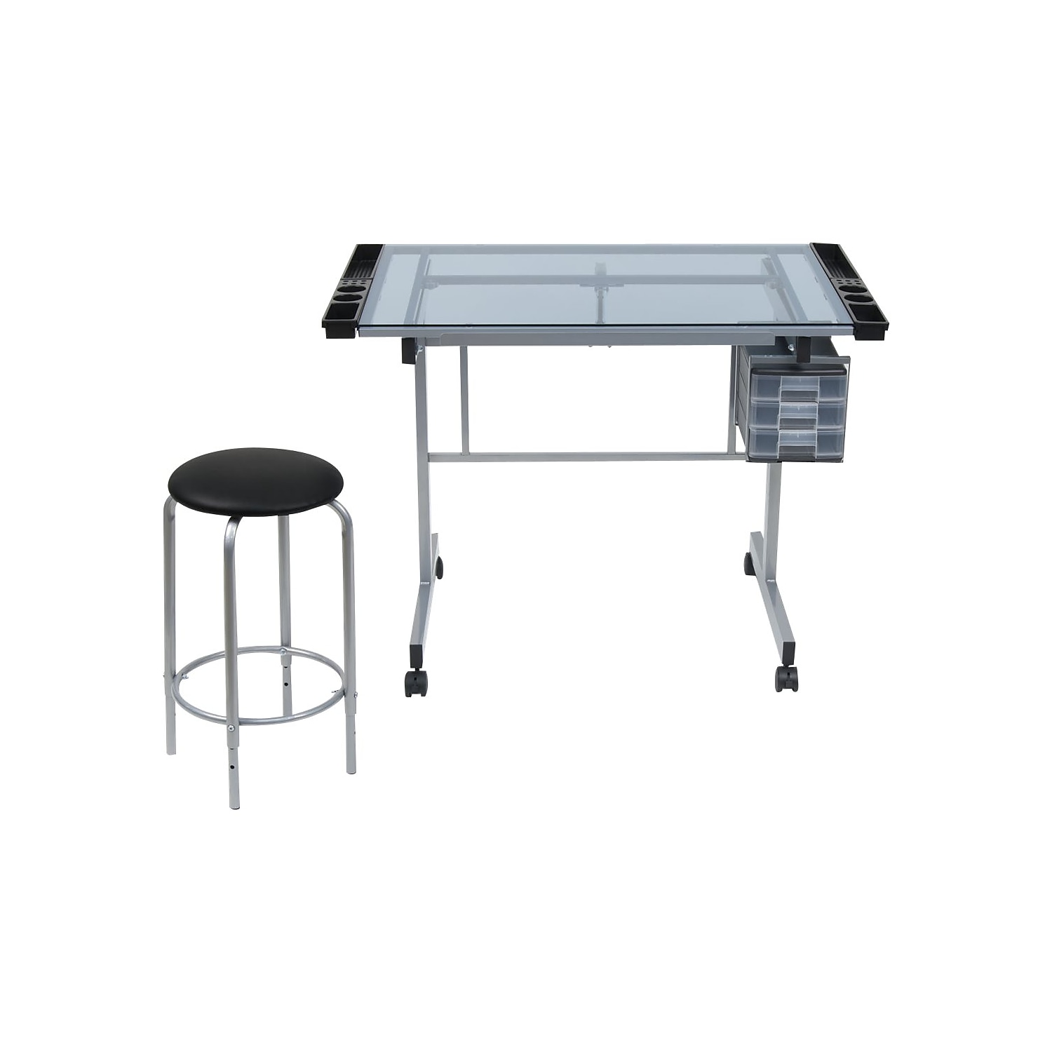 Studio Designs 2 Piece Vision Craft Station Metal and Glass Mobile ...