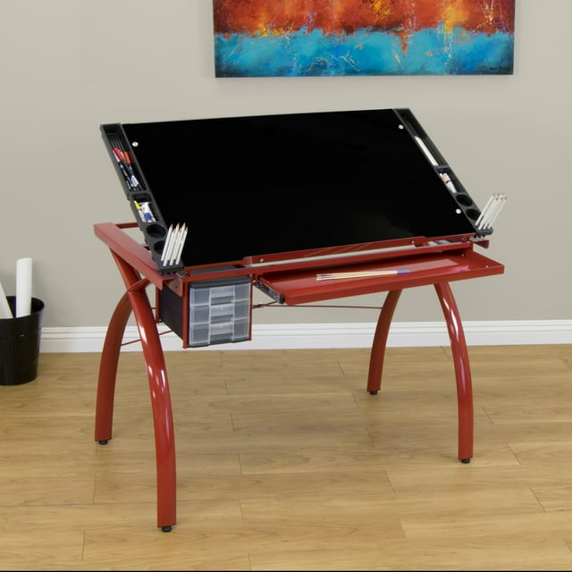 Studio Designs Futura Metal and Glass Drafting Table for Drawing and ...