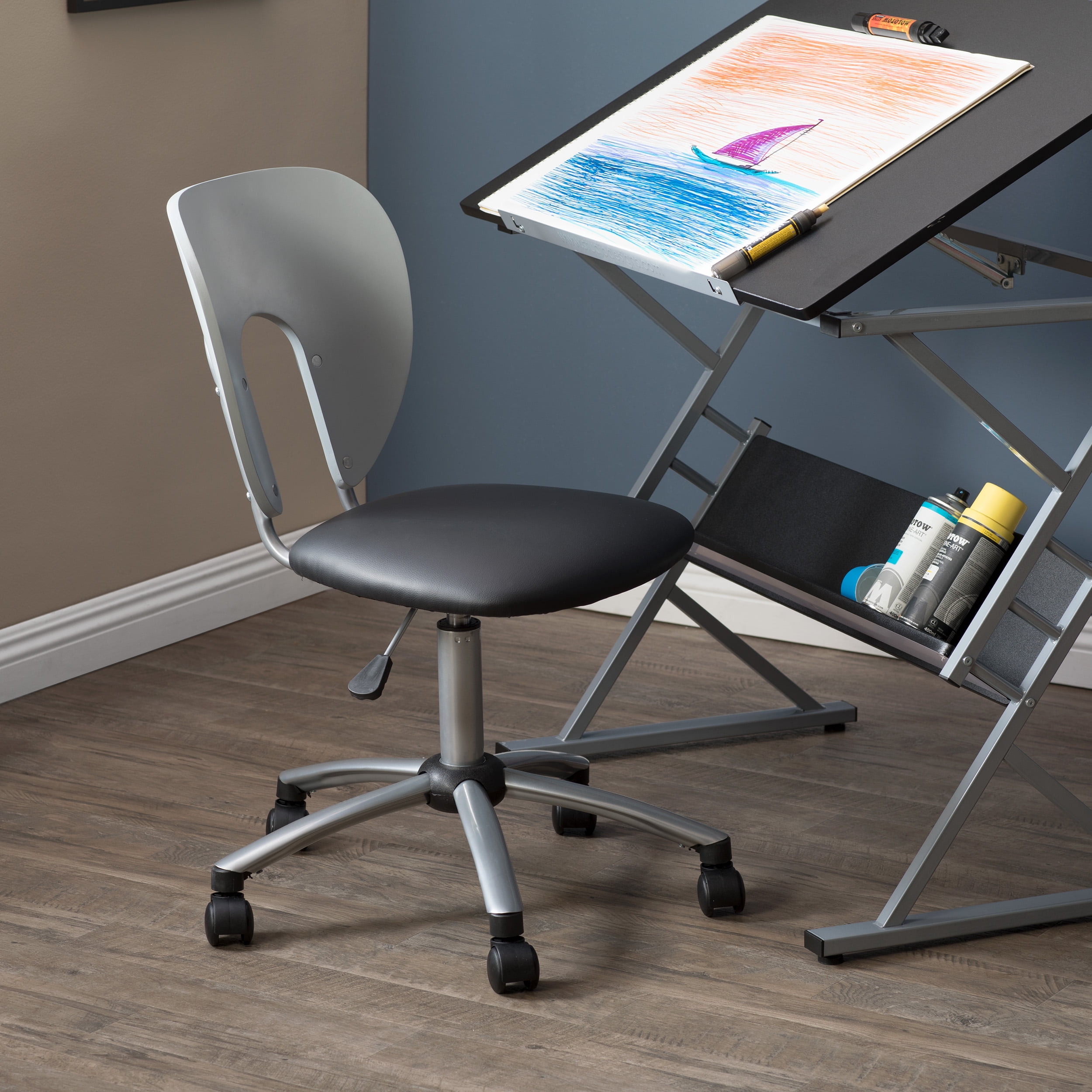 Studio Designs Futura Modern Wood Back Office Task Chair in Silver ...
