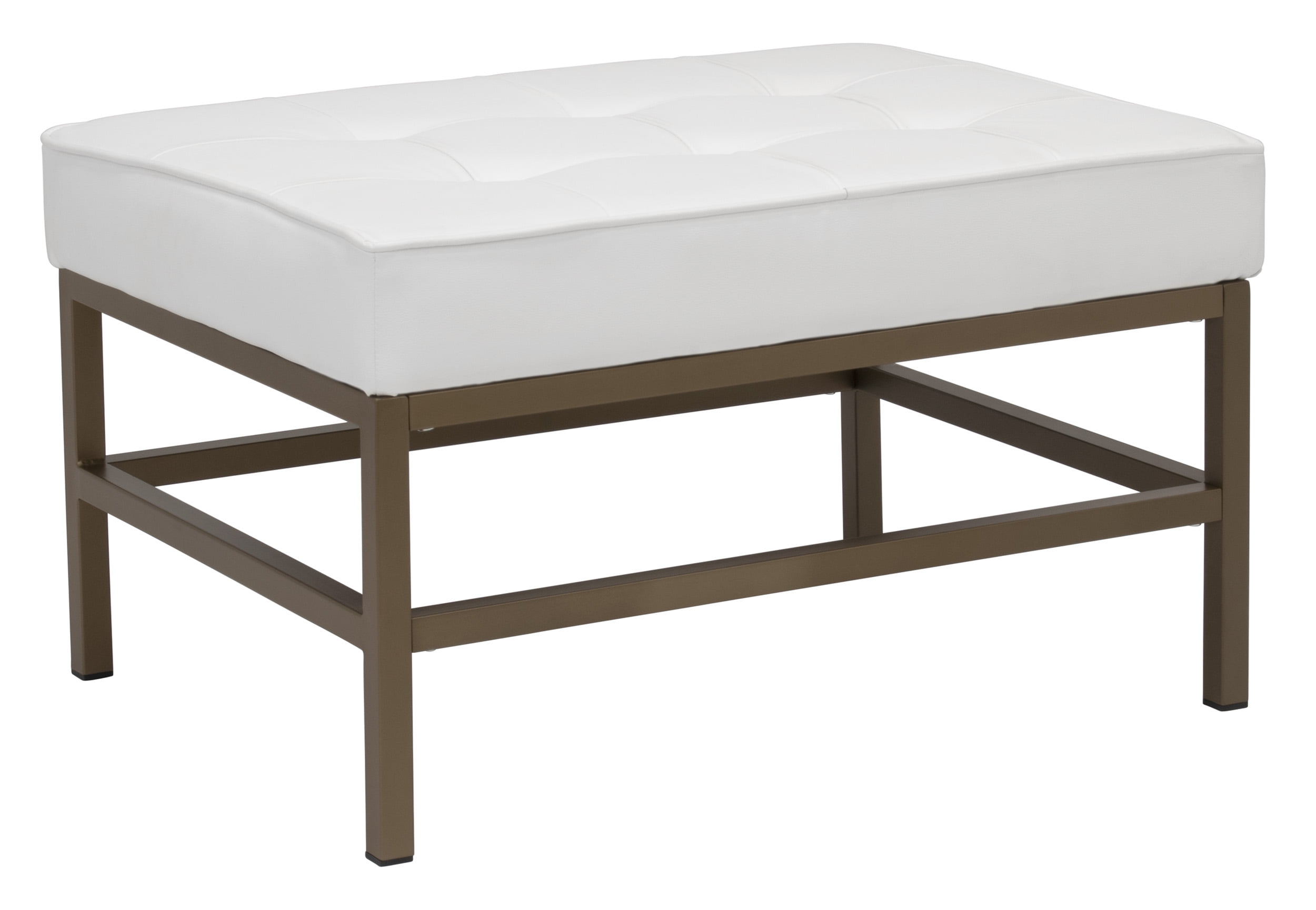 Studio Designs Home Ashlar Modern Tufted Square Ottoman with Metal ...