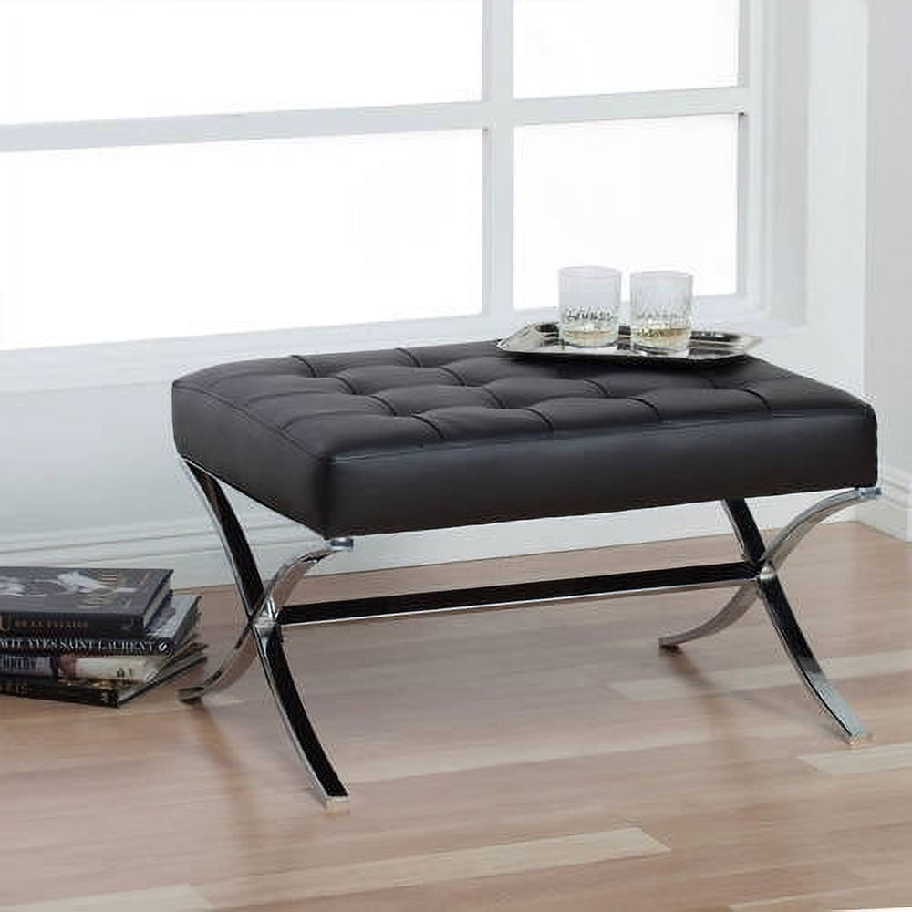 Studio Designs Home Atrium Modern Bonded Leather Tufted Ottoman ...