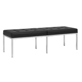 Studio Designs Home Camber Modern Metal and Leather 60 Inch Wide Bench ...