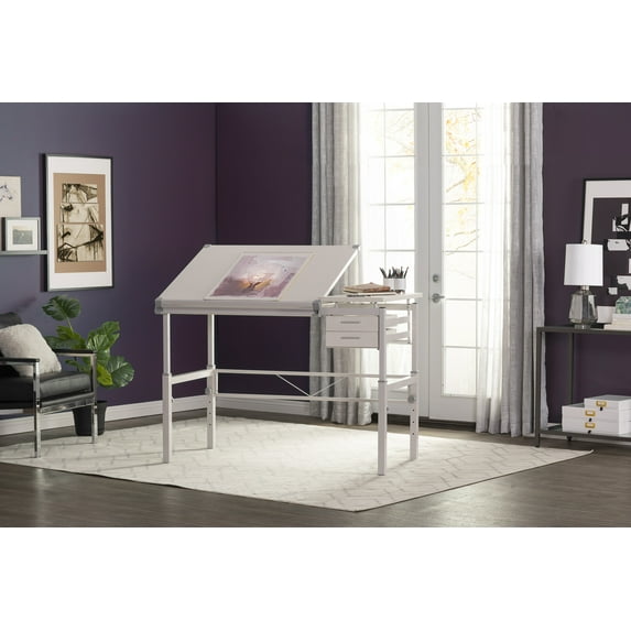Studio Designs Metal Adjustable Height Split Top Drawing Table with 39. ...