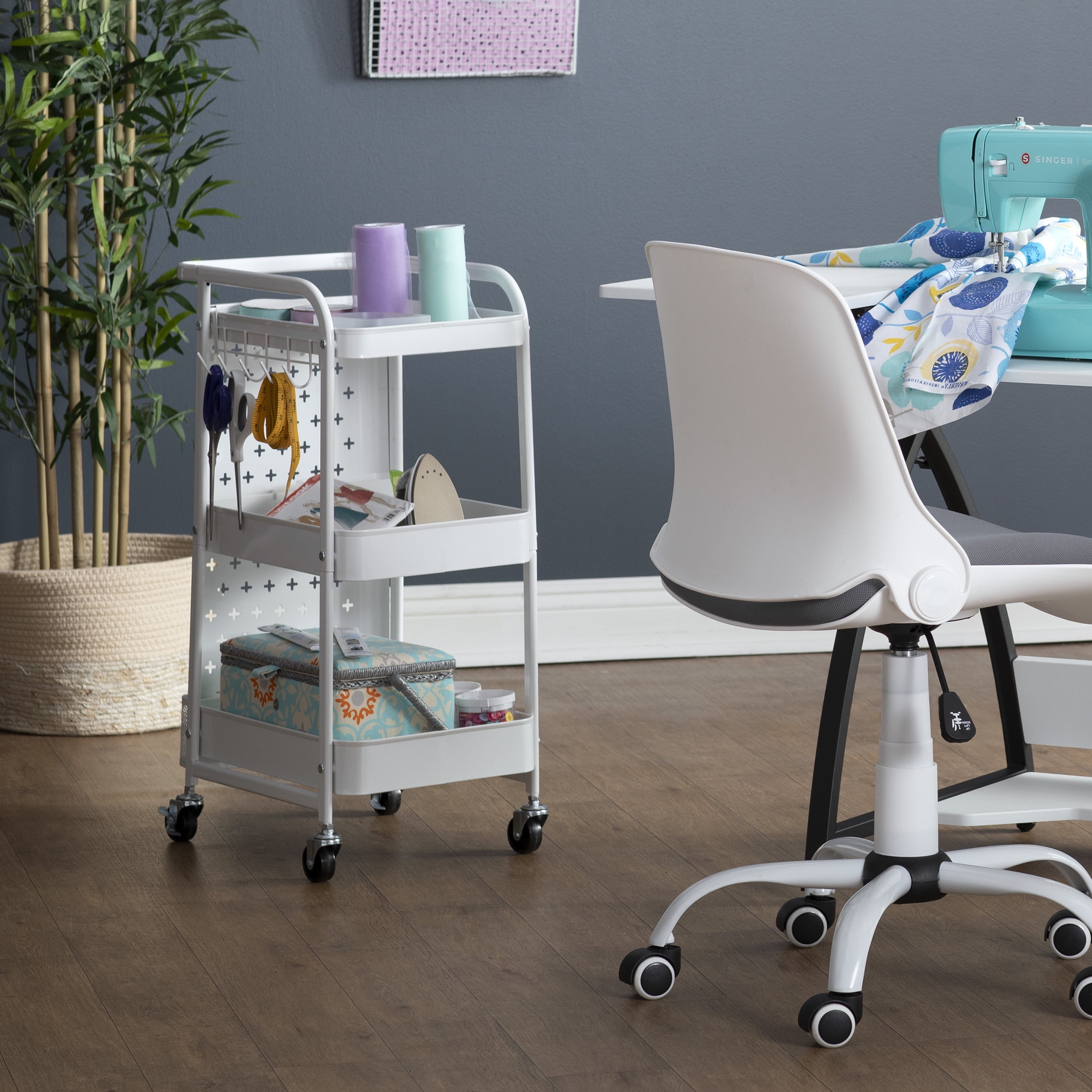 Studio Designs Streamline 3-Tier Metal Multiuse Organizer Cart for Home ...