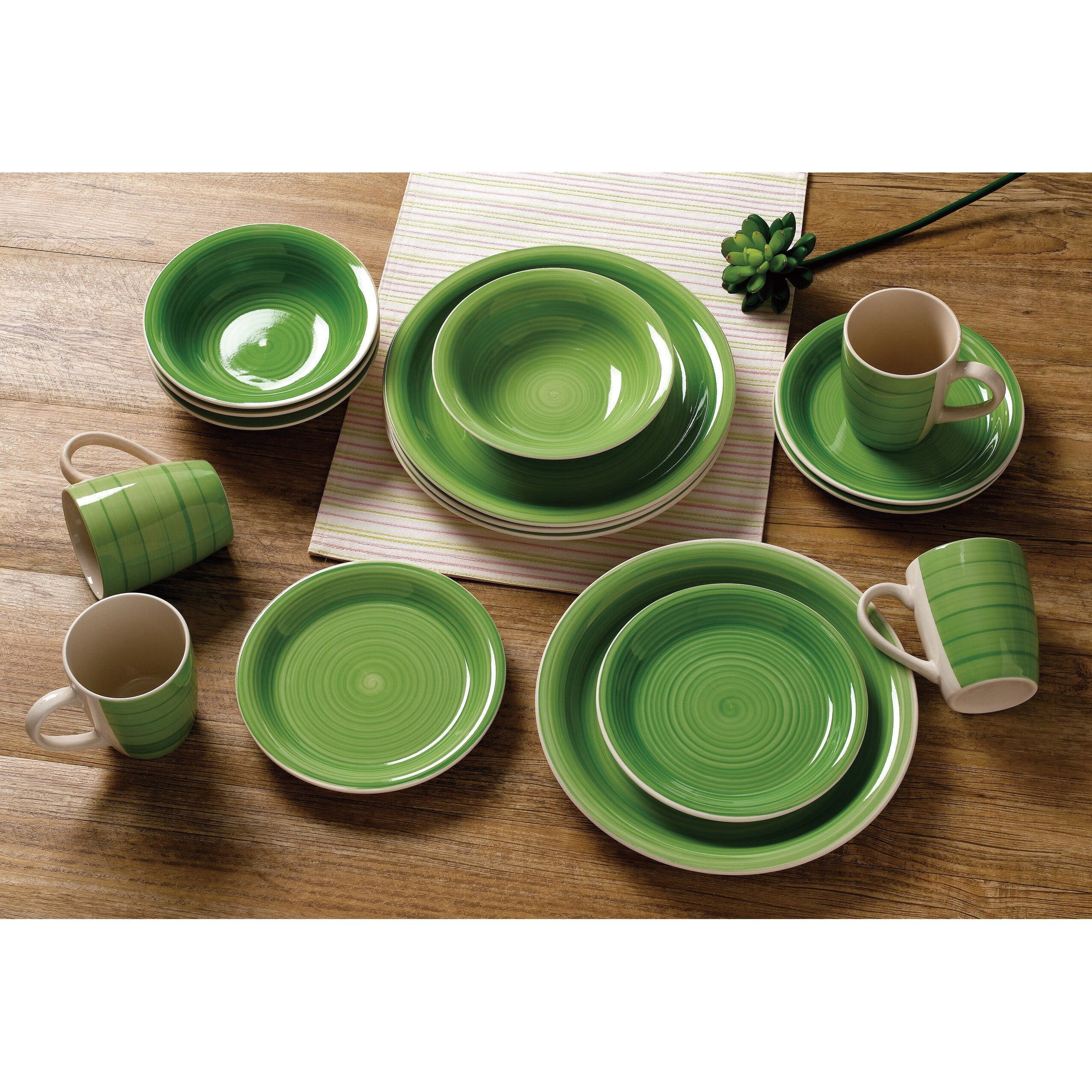 Studio Dinnerware 16 Piece Hand Painted Color Dinnerware Set, Service ...
