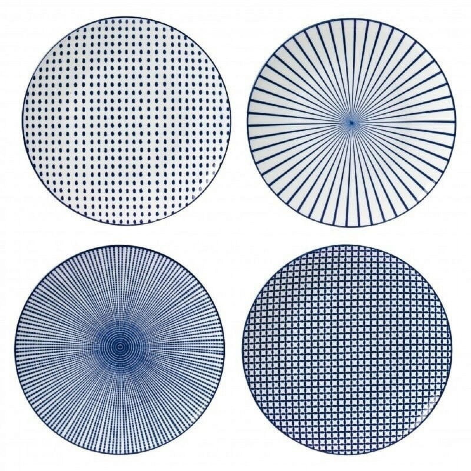 Studio Dinnerware 4 Piece Dessert Plate Set - Color Blue/White ...