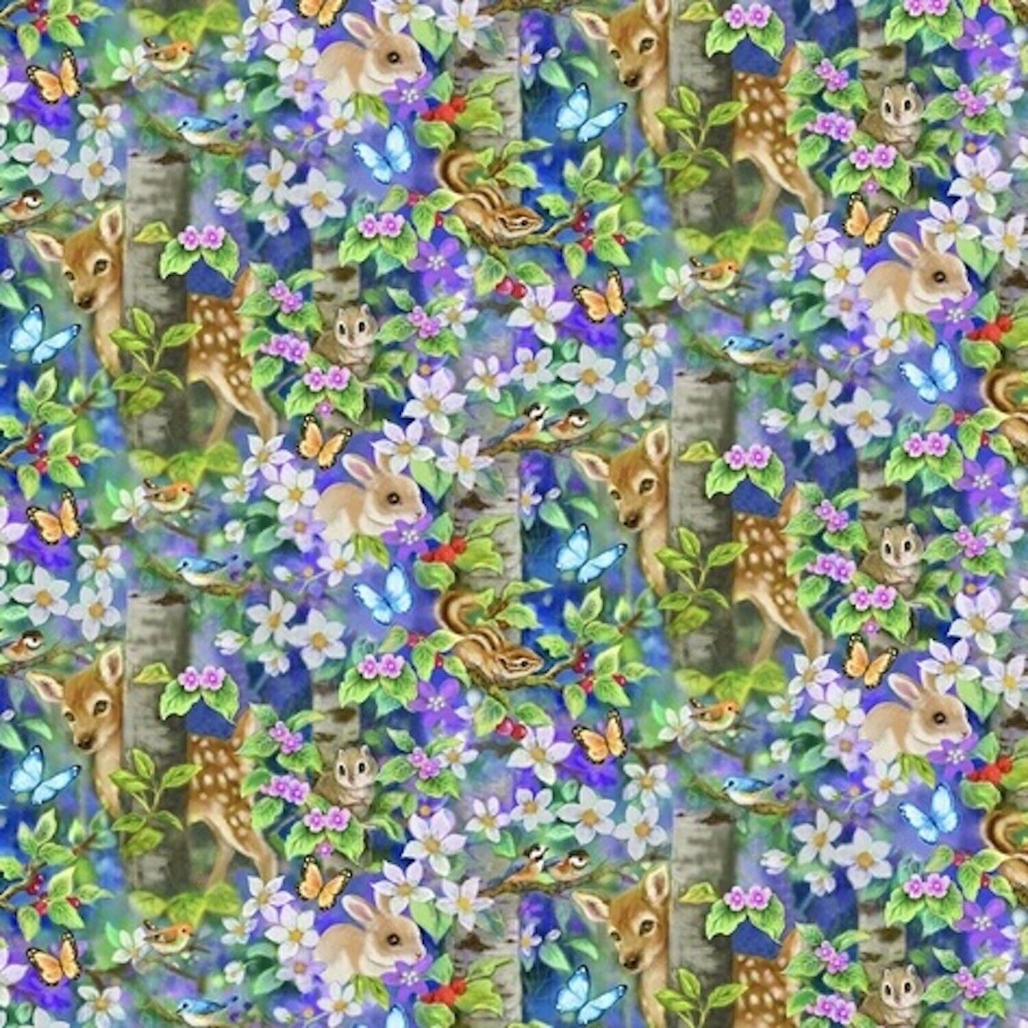 Studio E Fabrics Epic Owls Forest Animals Digital 100% Cotton Fabric ...