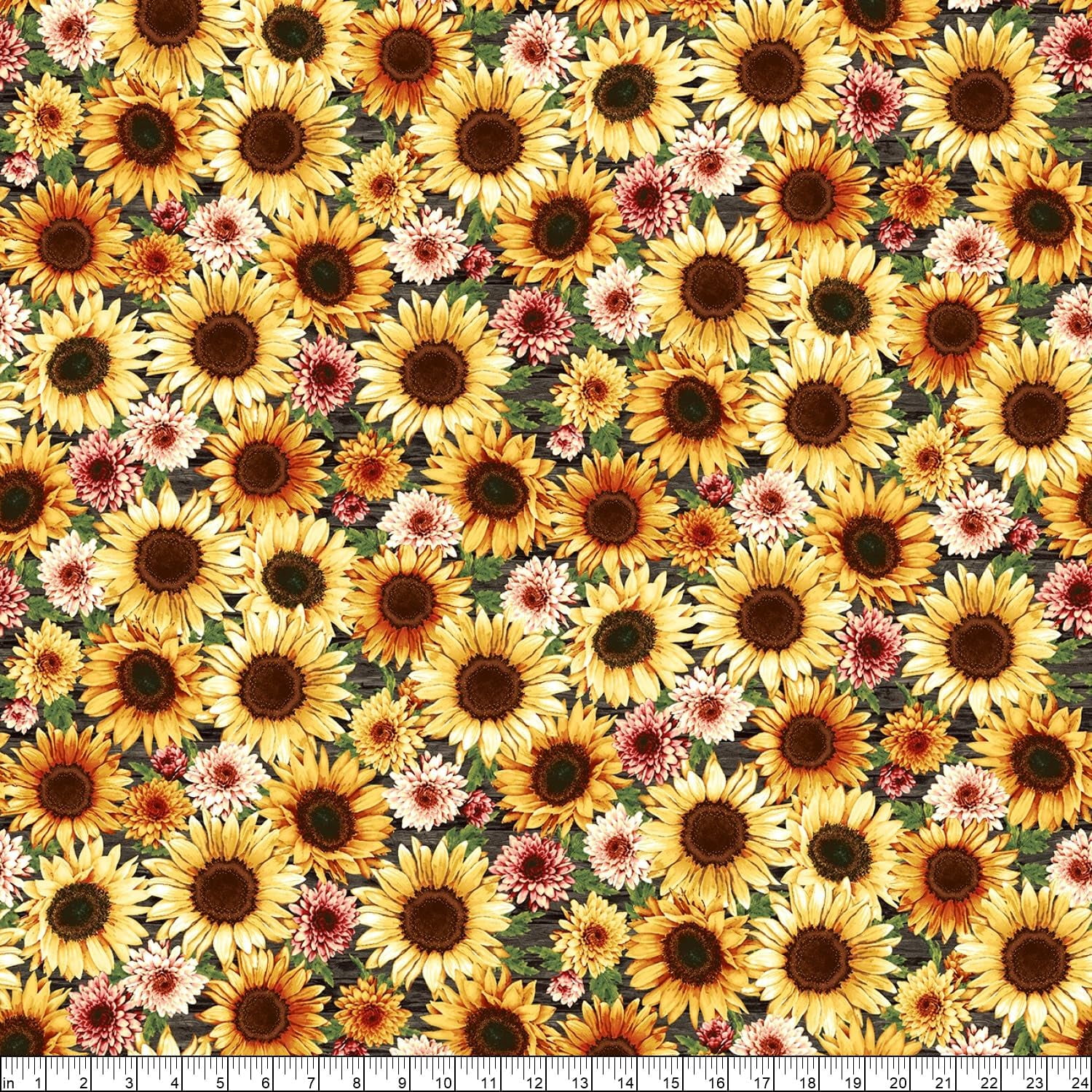 Studio E Fabrics Fall Into Autumn Sunflowers Gold 100% Cotton Fabric ...