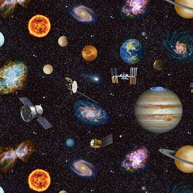 Studio E Fabrics Planetary Missions Outer Space 100% Cotton Fabric sold ...