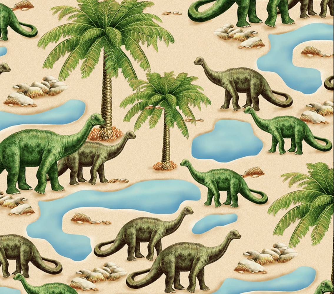 Studio E March Of The Dinosaurs Brachiosaurus Tan Fabric By The Yard ...