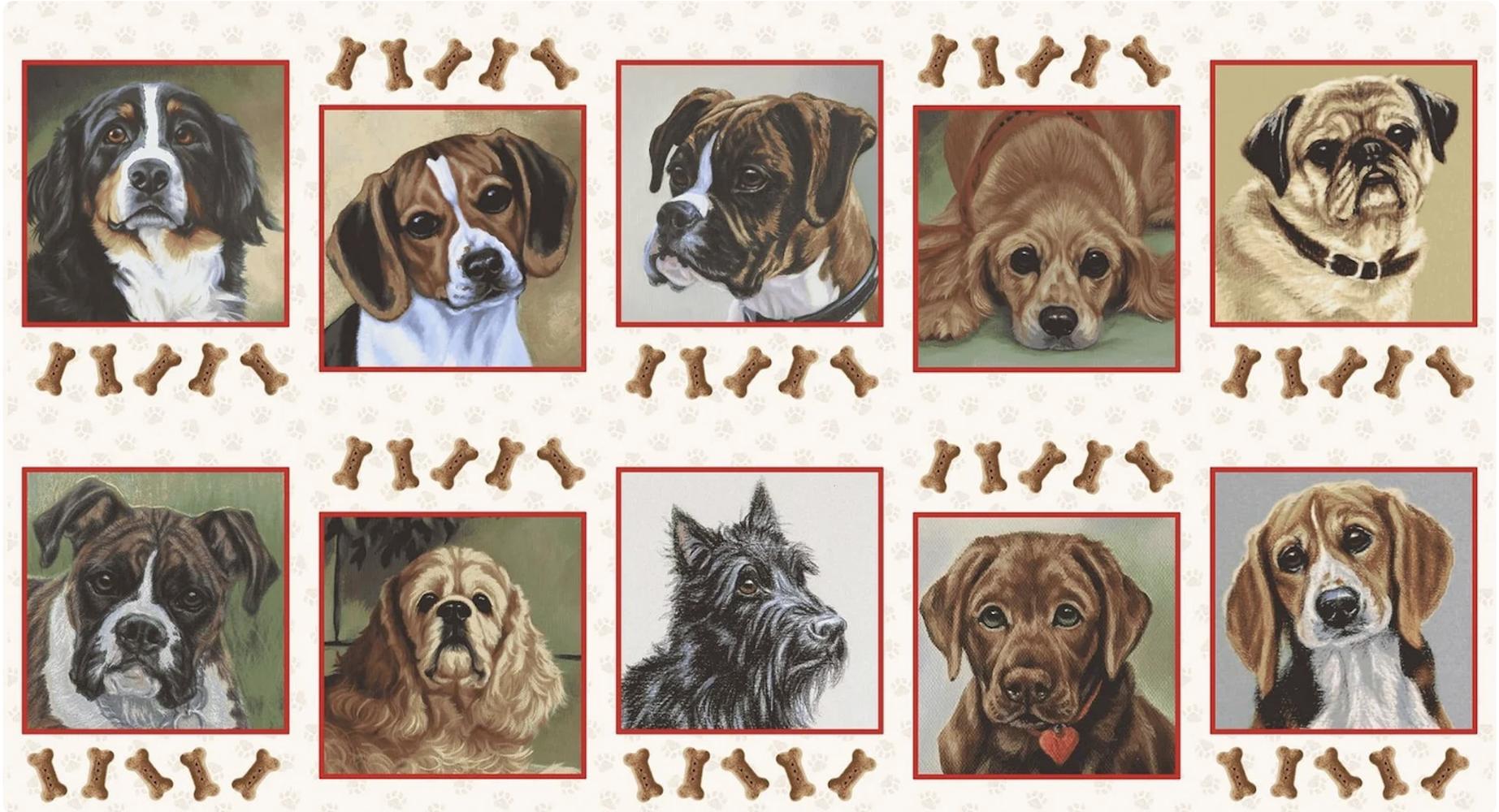 Studio E Off the Leash Dog Blocks 24" Panel Cotton Fabric By The Panel ...
