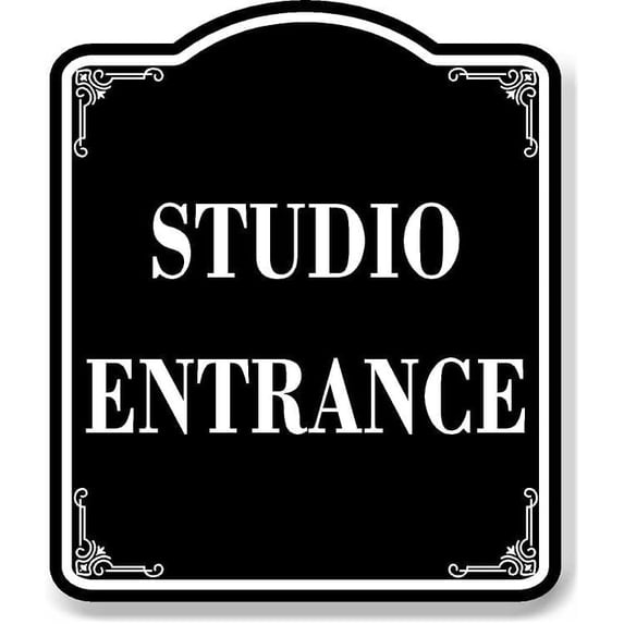 Studio Enterance BLACK Aluminum Composite Sign, 8.5"x10" - Walmart.com