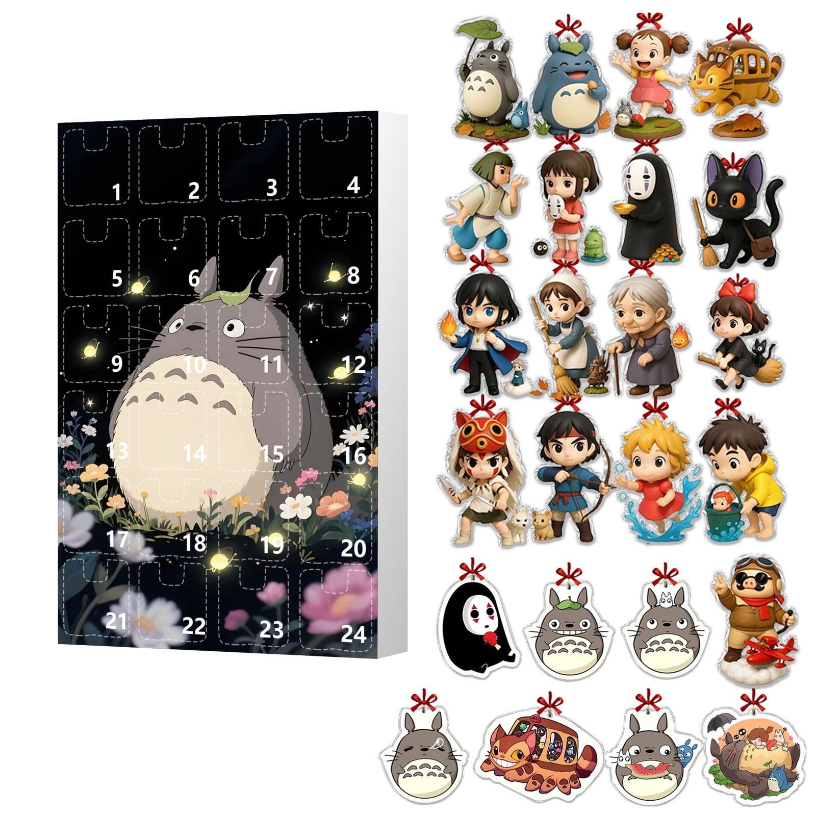 Studio Ghi-Bli Anime Advent Calendar 2025, 24PCS 2D Hanging Christmas ...