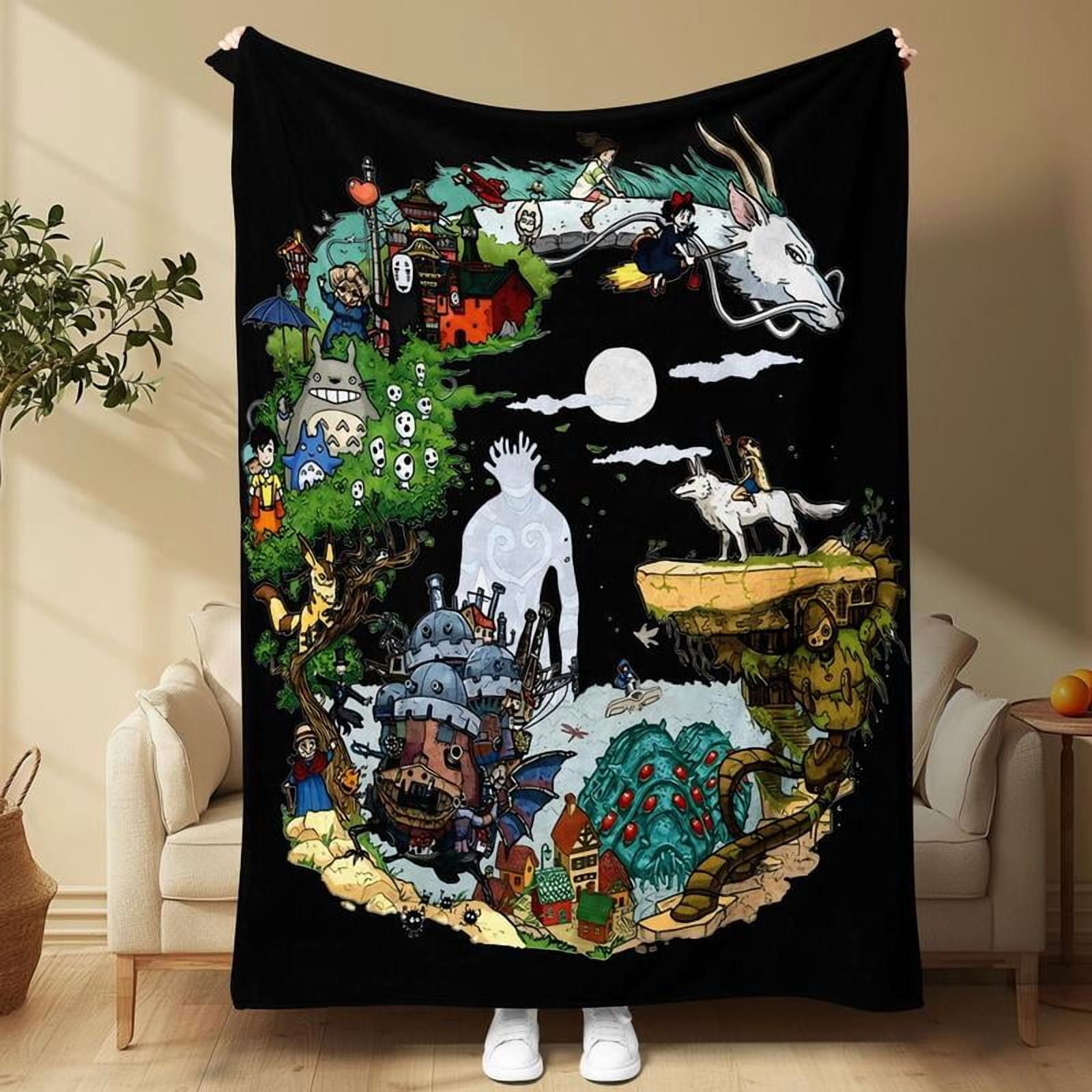 Studio Ghibli Characters Pattern Blanket, 1 Count Soft, Air-conditioned ...