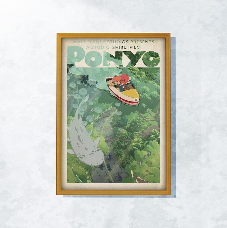 Studio Ghibli Ponyo poster, Studio Ghibli poster, Ponyo print, anime ...