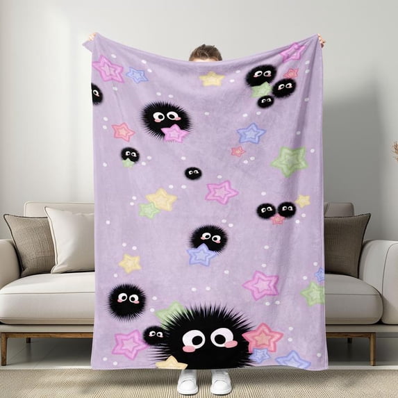 Studio Ghibli Soot Sprites Themed Blanket, Cute Anime Style, Adorable ...