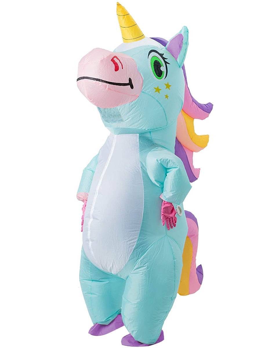 Studio Halloween Adult's Blue Unicorn Inflatable Costume - Walmart.com