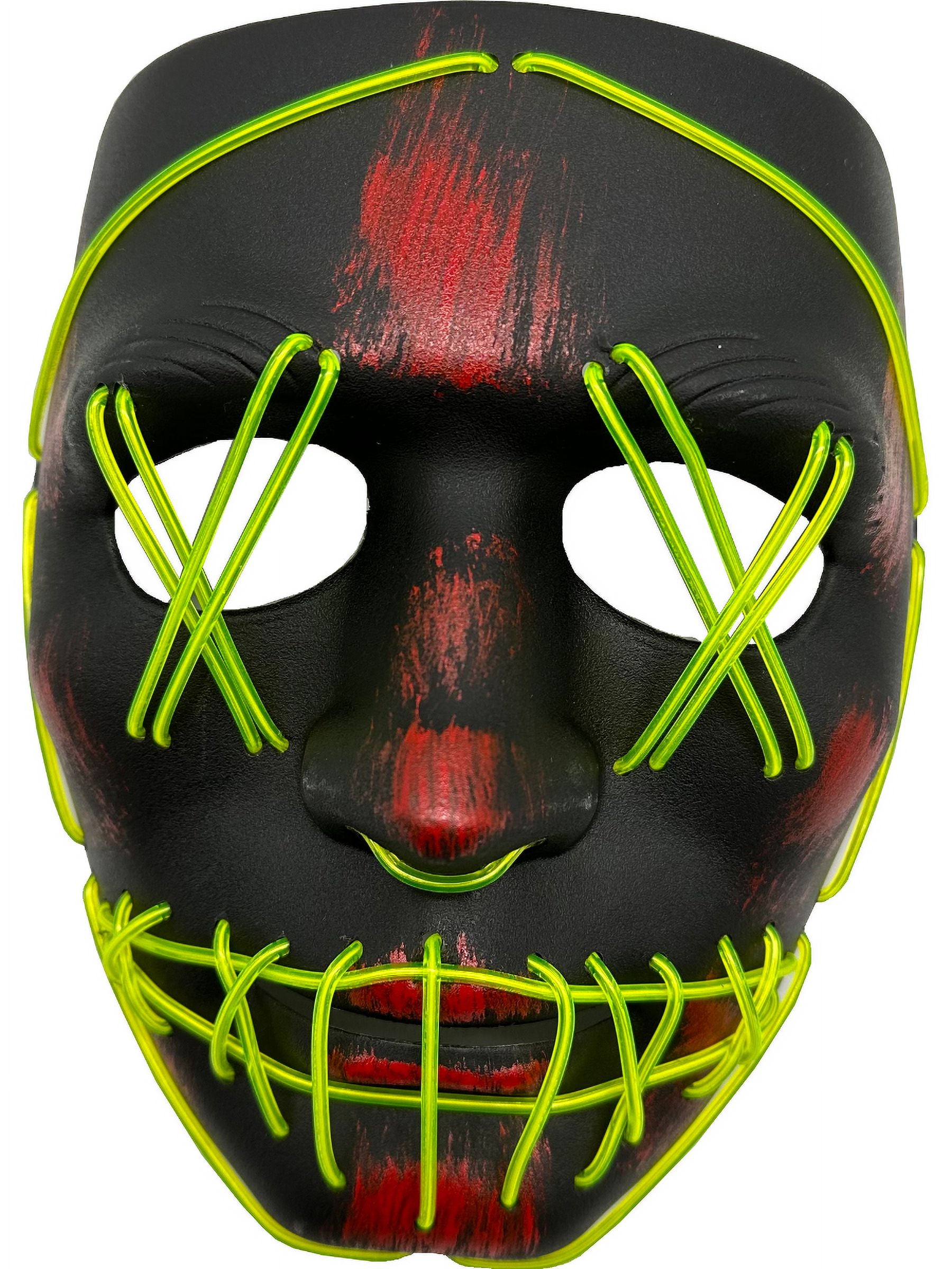 Studio Halloween Heavy Cross Hatch Eyes Mask With Lime Party Wire EL ...