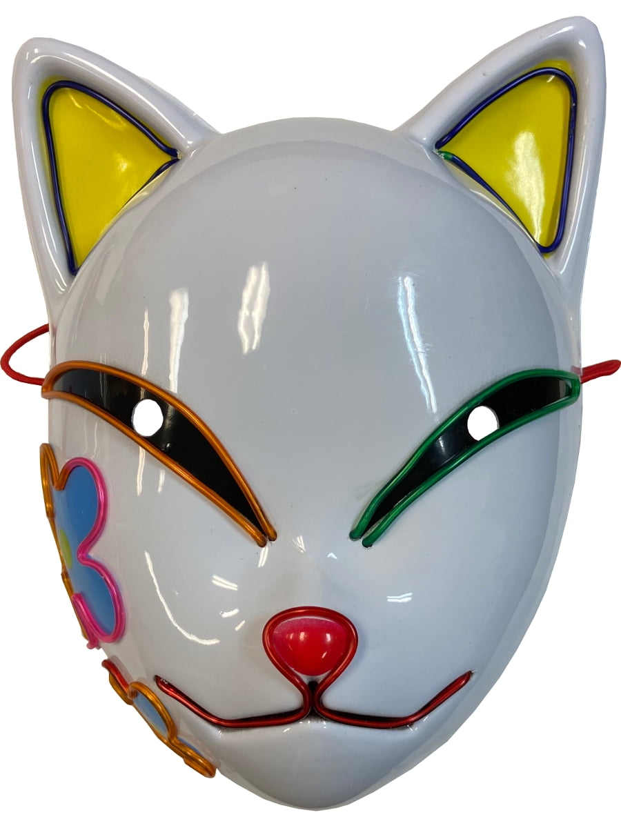 Studio Halloween Light Up Anime Flower Cat Mask Costume Accessory ...