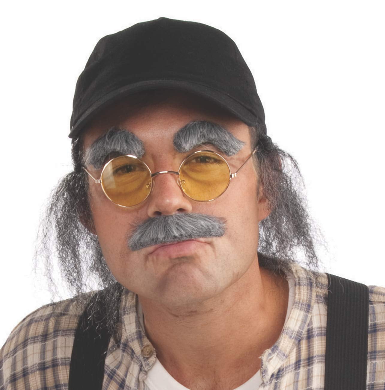 Studio Halloween Old Man Grey Eyebrows And Mustache Kit - Walmart.com