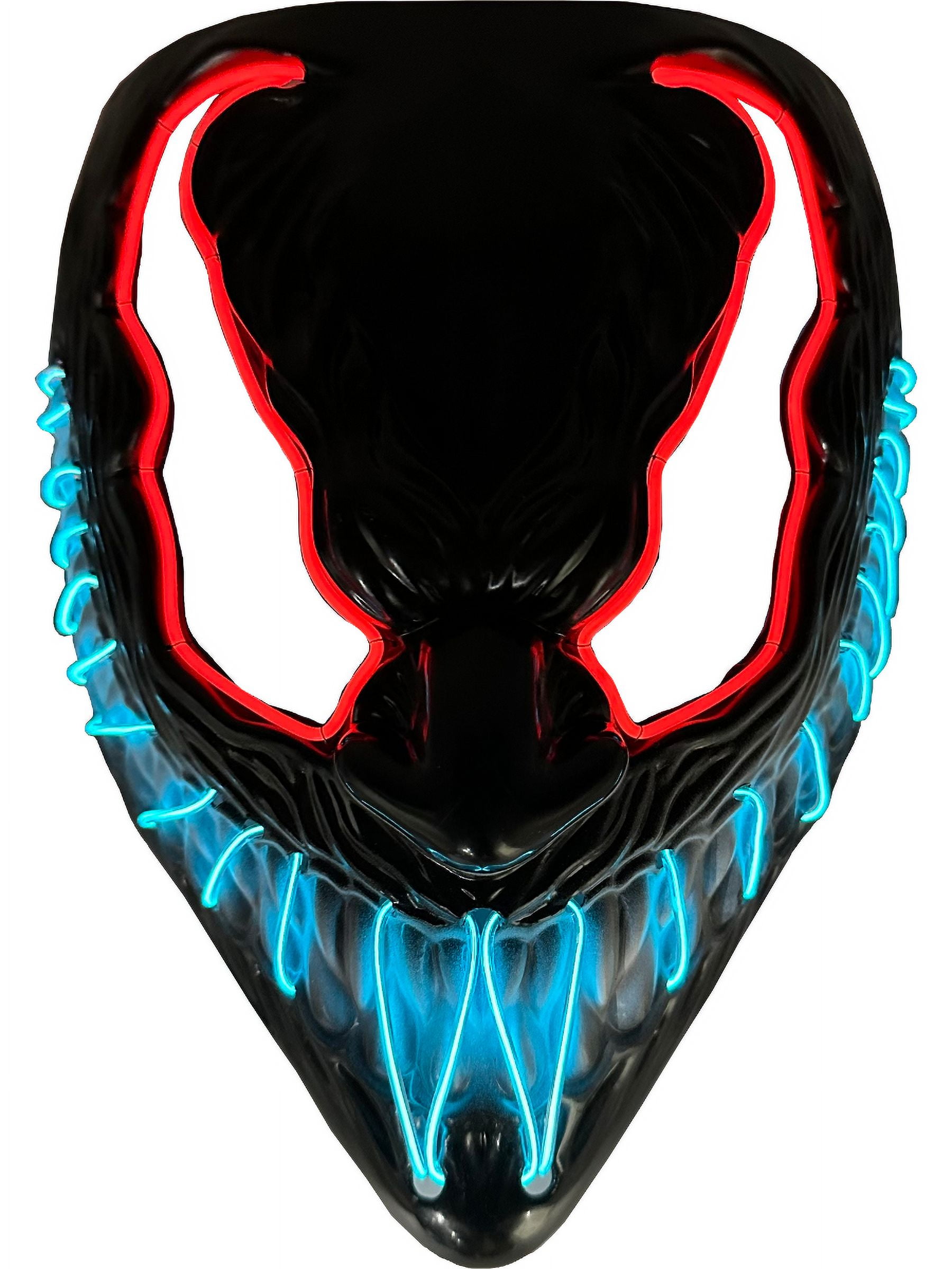 Symbiote Monster Mask With Red And Blue Party Wire EL Light Up Costume ...