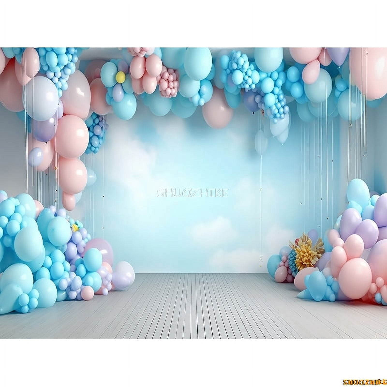 Studio Is rated With Balloons Blue Holiday Photography Backdrops Props ...