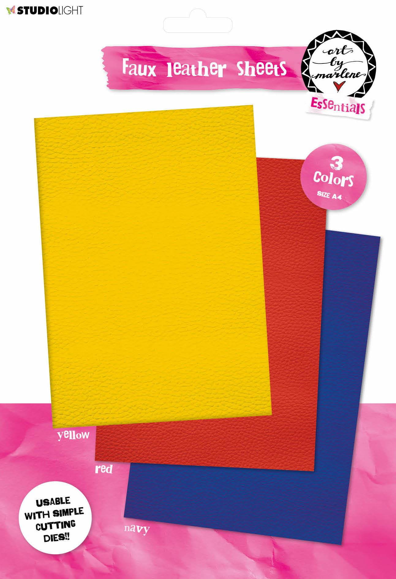 Studio Light Art By Marlene Faux Leather Sheets A4 3/Pkg-Yellow, Red ...