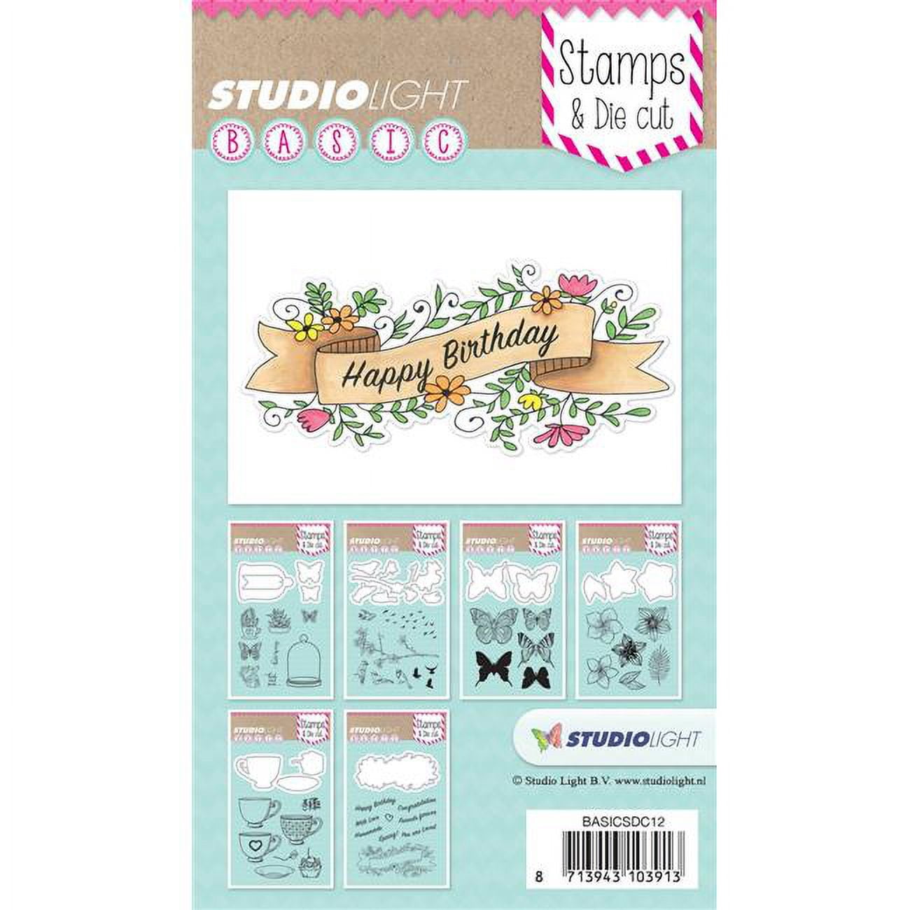 Studio Light BASICSDC-12 Stamps & Die Set - Sentiments - Walmart.com