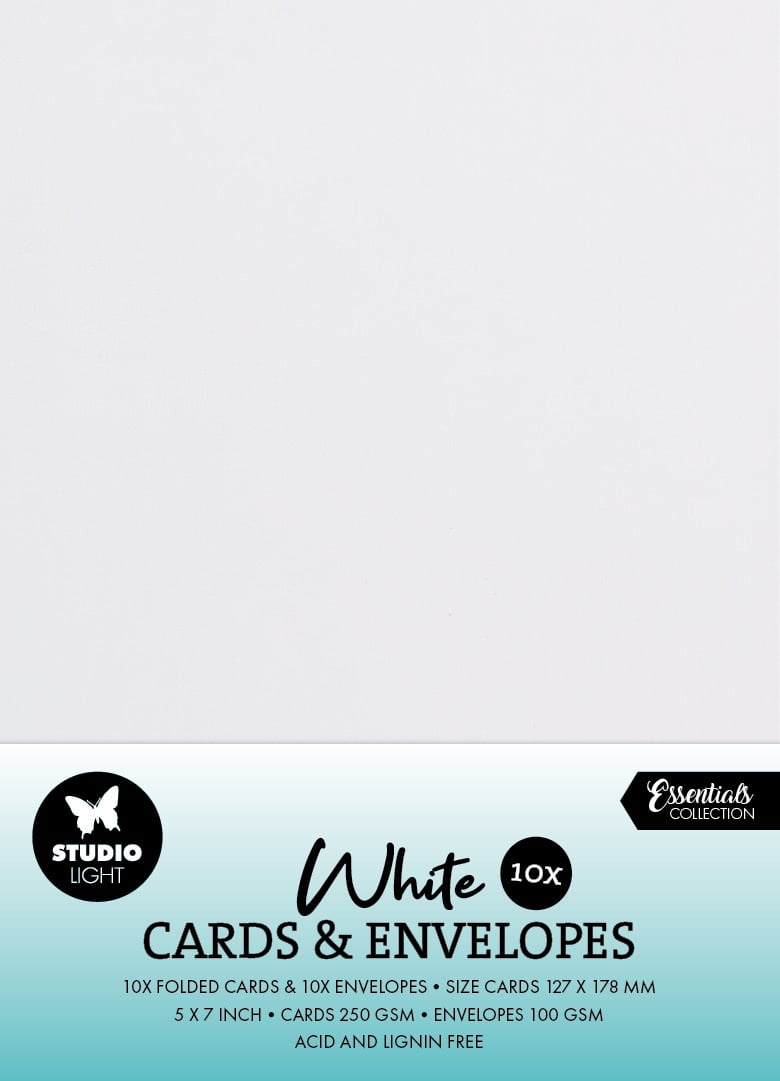 Studio Light Consumables 5"X7" Cards & Envelopes 20/Pkg-Nr. 05 White - Walmart.com