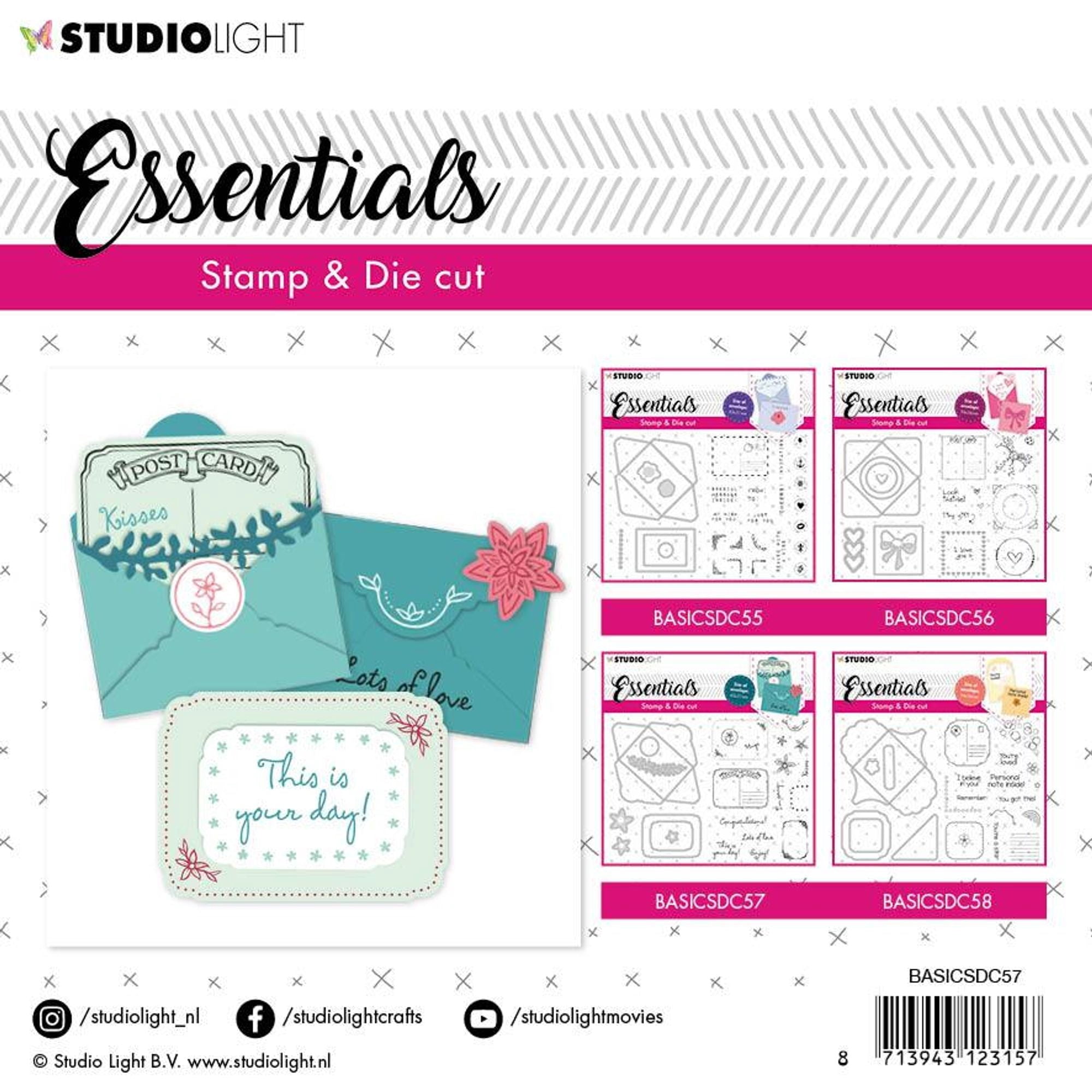 Studio Light Envelope Stamp & Cutting Die-Nr.57, Rectangular Fancy ...