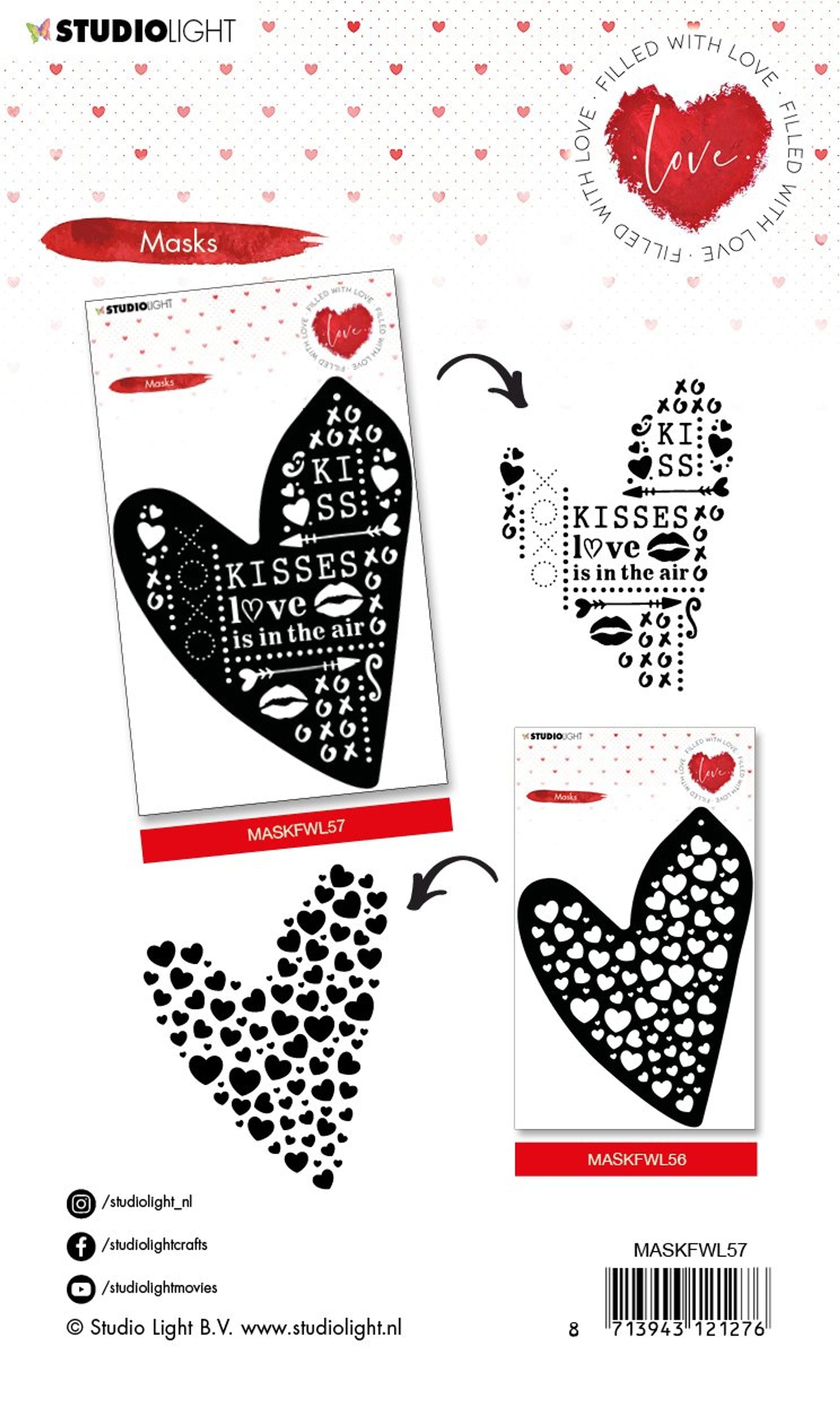 Studio Light Filled With Love Stencil-NR. 57 - Walmart.com