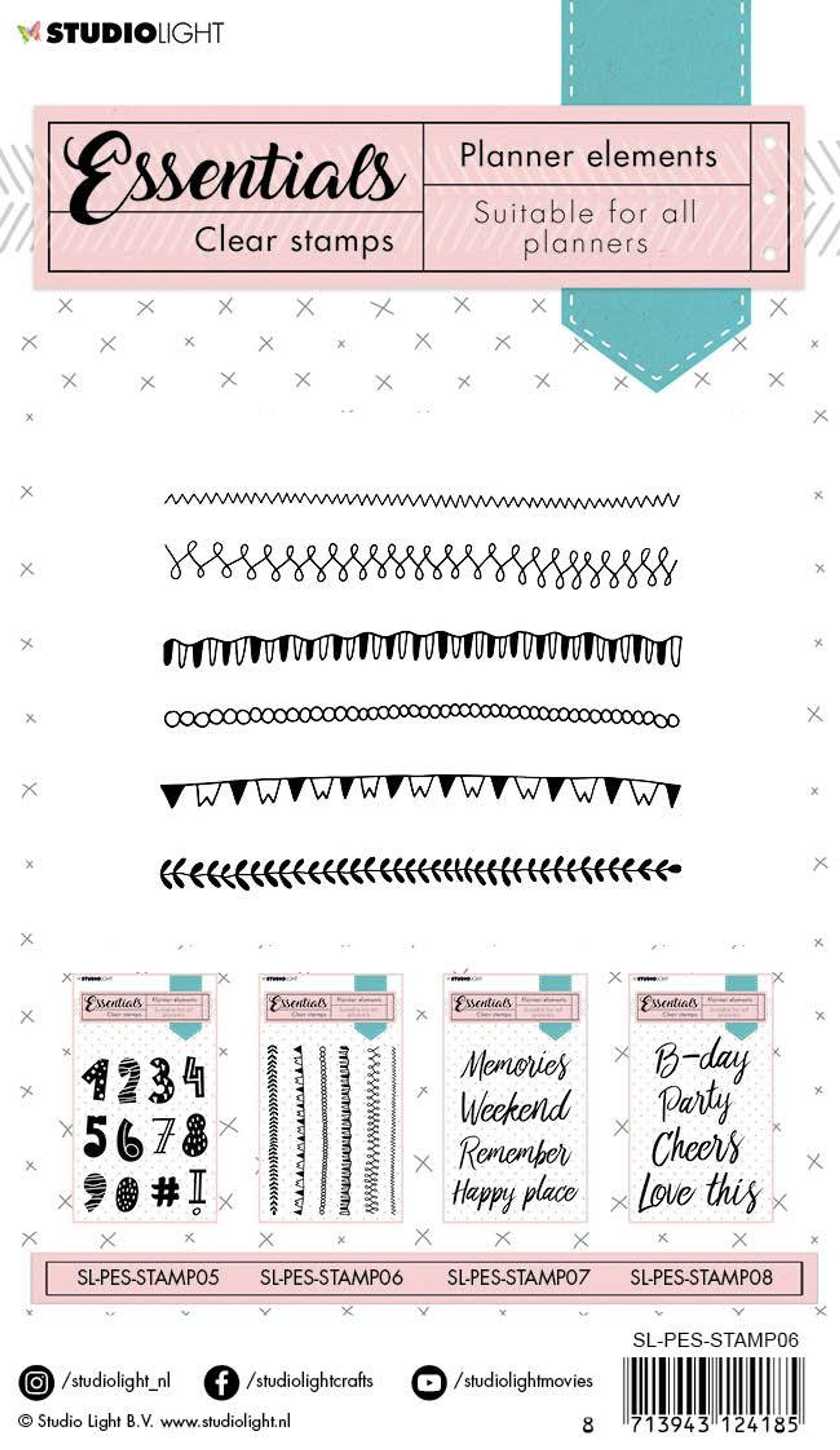 Studio Light SL Clear Stamp Borders Planner Essentials 105x148mm nr.06 ...