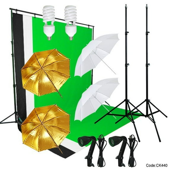 Studio Lighting And Background Muslin Backdrops Photography Studio Kit ...
