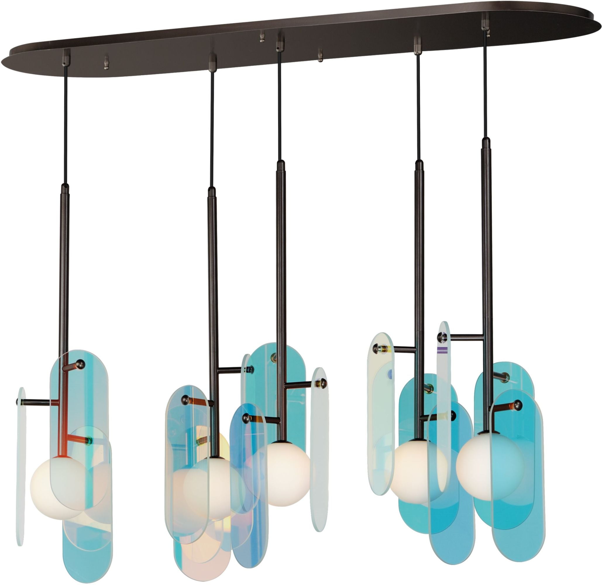 Studio M Sm24815dc Megalith 5 Light 48" Wide Led Linear Chandelier By Nina Magon - Bronze ...