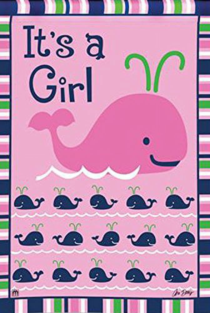 Studio M - Standard Flag 28 " x 40" -Whales - It's A Girl - Walmart ...