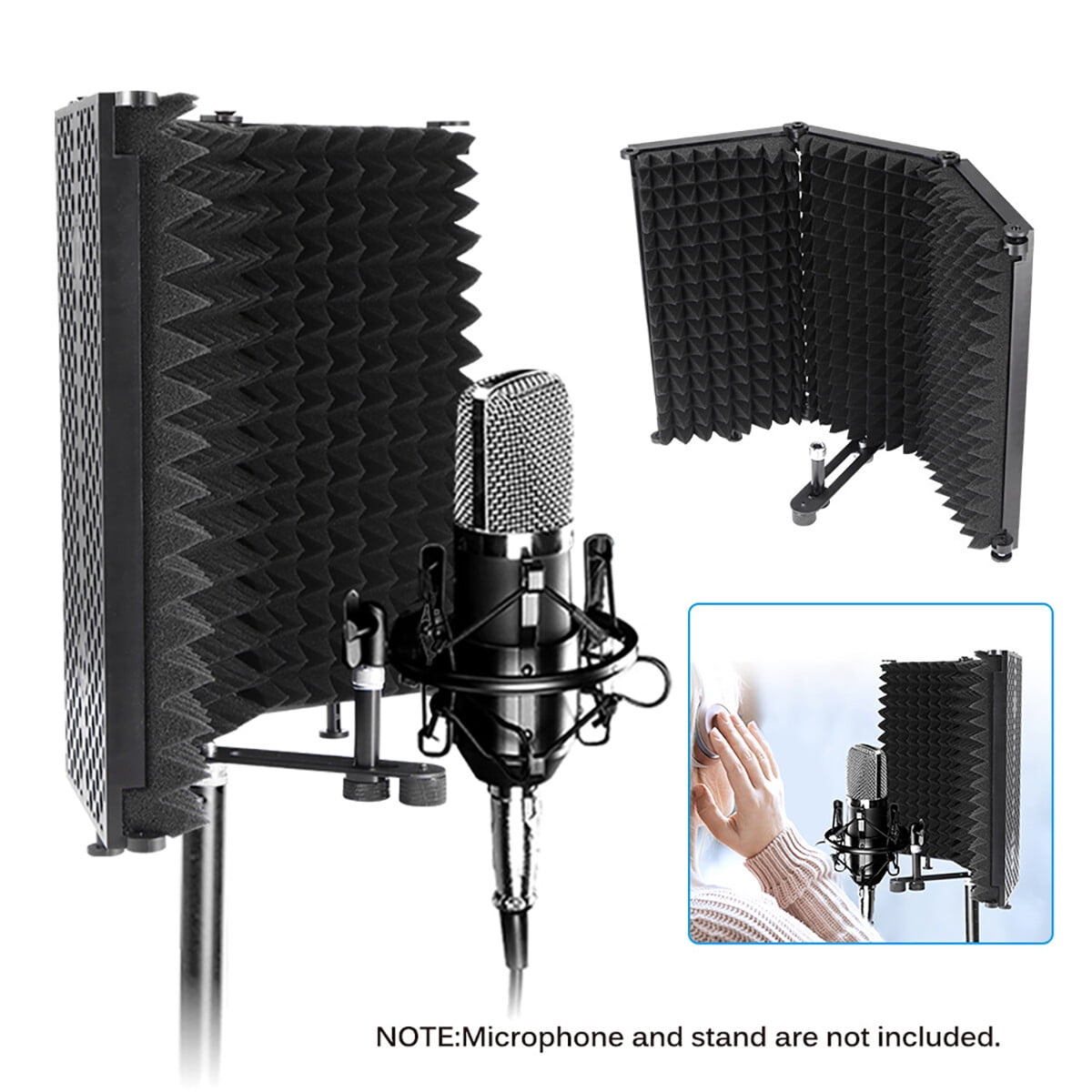 Studio Microphone Isolation Shield Filter Sound Absorber Recording Foam ...