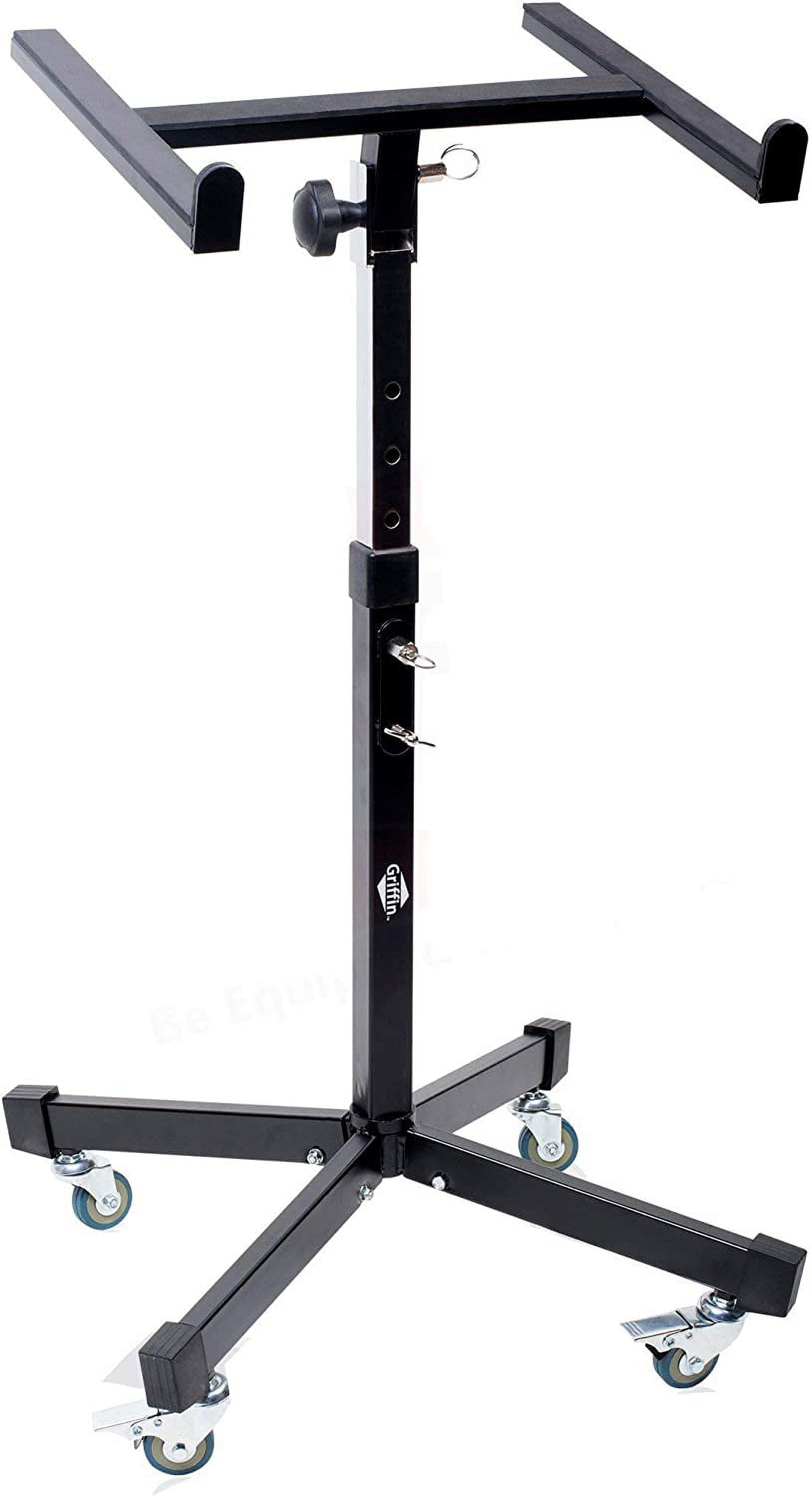 Studio Mixer Stand DJ Cart Rolling Standing Rack On Casters with ...