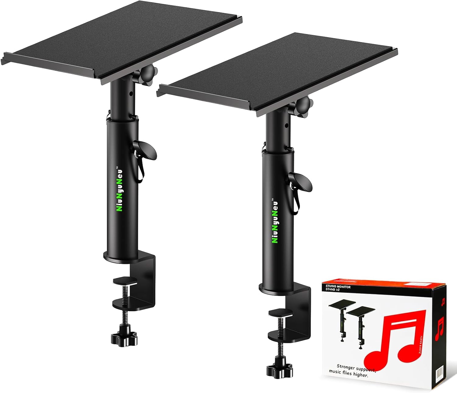Studio Monitor Stands Tilt Clamp-on Desktop Speaker Stand 10.4"-15.4 ...