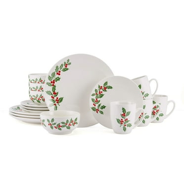 Studio Nova Linear Symphony 12 Piece Porcelain Dinnerware Set White ...