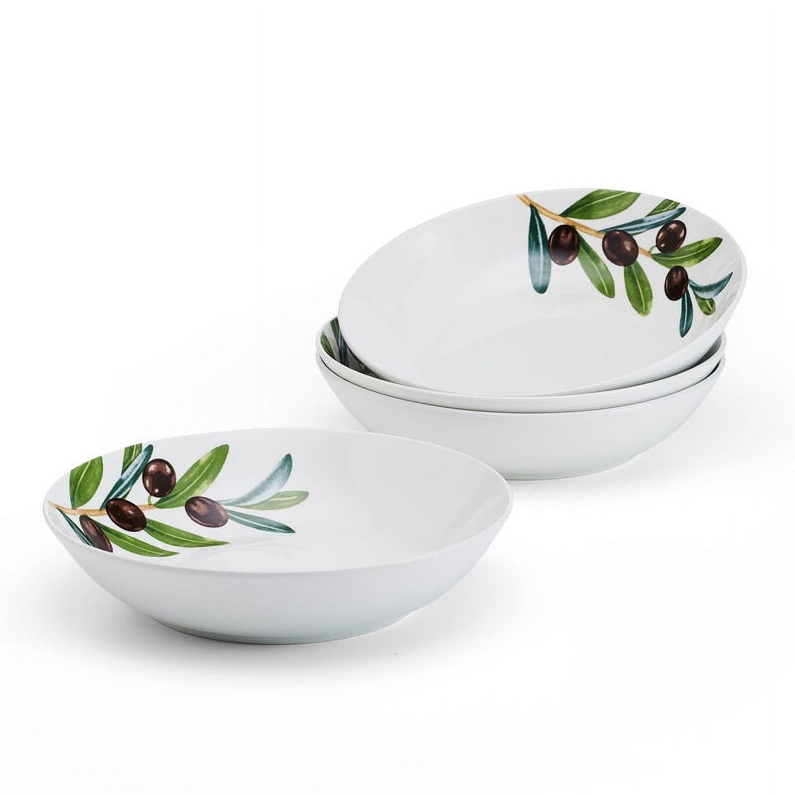Studio Nova Olive Porcelain Pasta Bowls Set of 4 White - Walmart.com