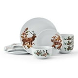 Studio Nova Woodland Wonders 12 Piece Porcelain Dinnerware Set White ...