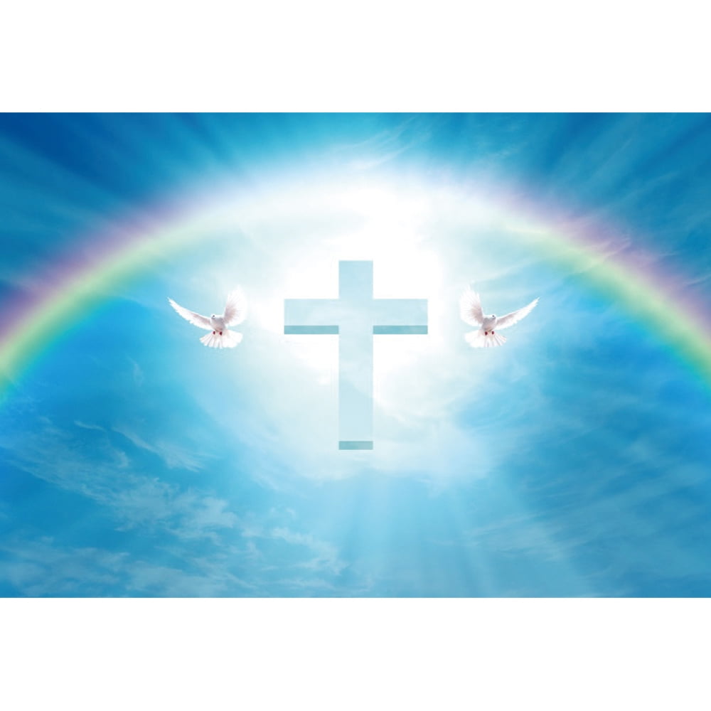 Studio Photo Backdrop Sky Blue Heaven to Stairs Jesus Easter Dove ...
